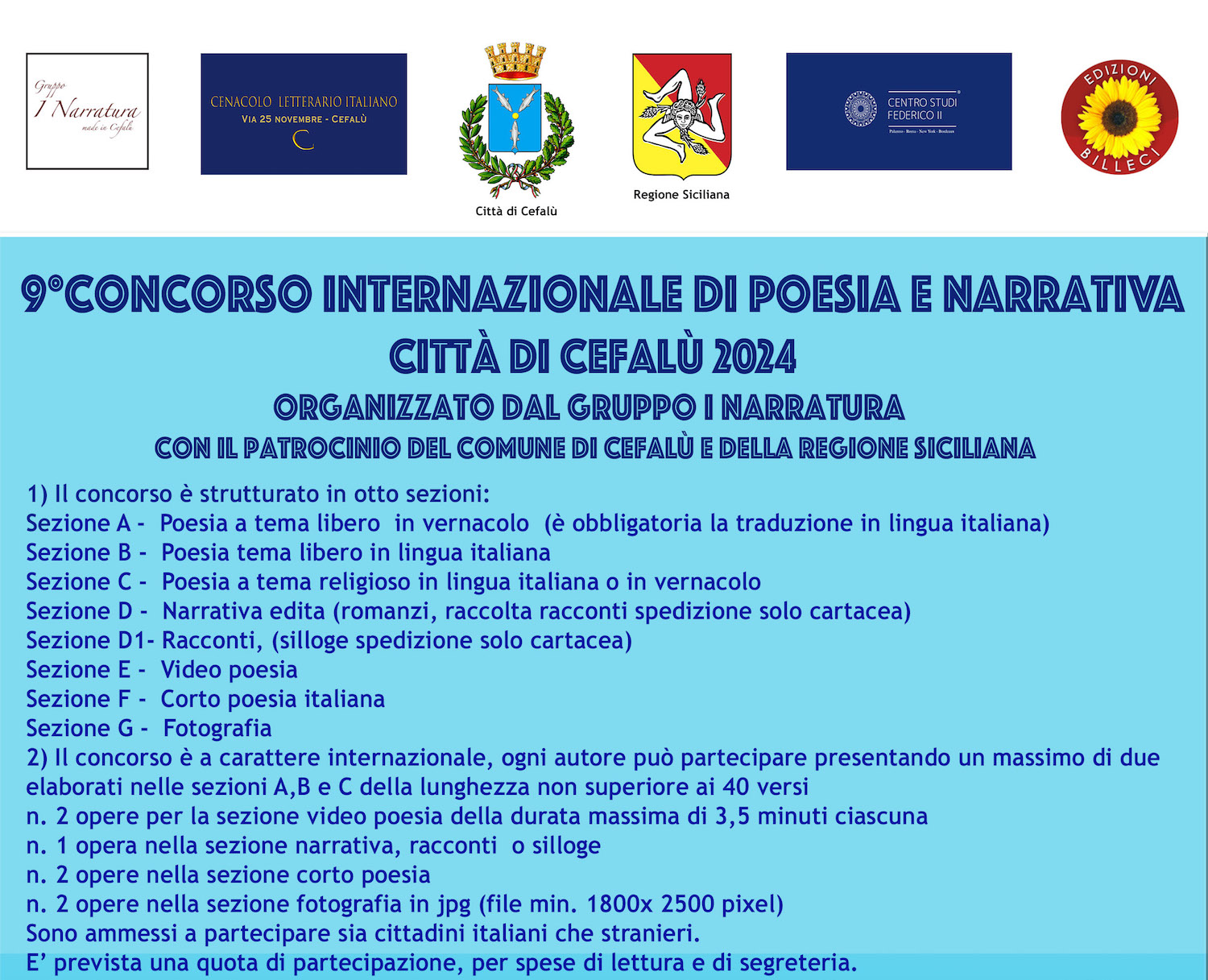 9°Concorso Internazionale di Poesia e Narrativa - Città di Cefalù 2024 ... 9°Concorso Internazionale di Poesia e Narrativa - Città di Cefalù 2024 ...
